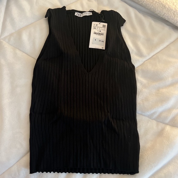 H&M | Tops | Hm Ribbed Top In Black | Poshmark